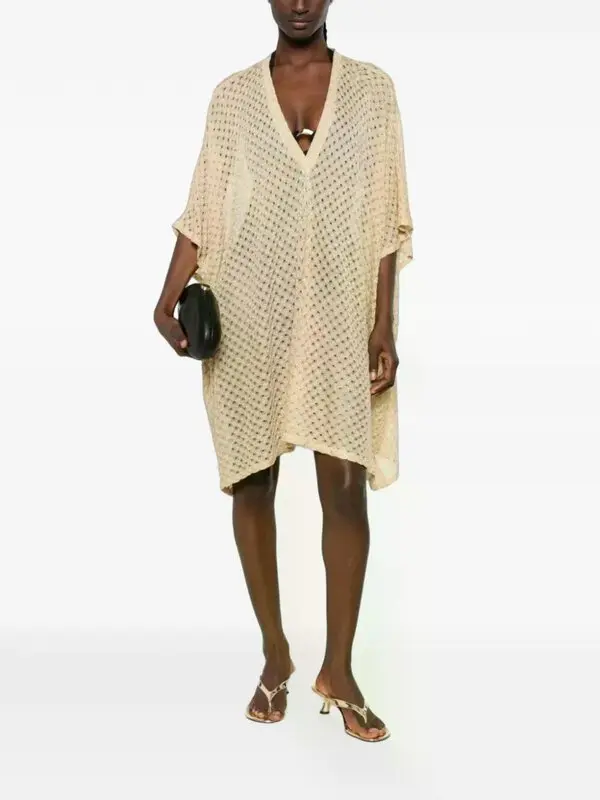 Missoni Open-knit V-neck Kaftan - Gold