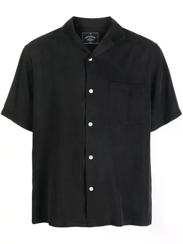 Portuguese Flannel Tencel Short-sleeved Shirt - Black