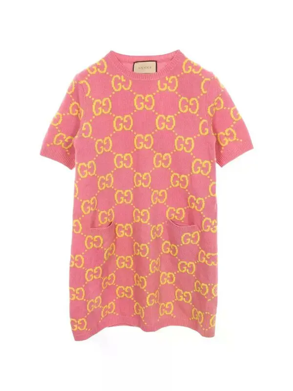 Gucci Gg Jacquard Mini Dress - Pink
