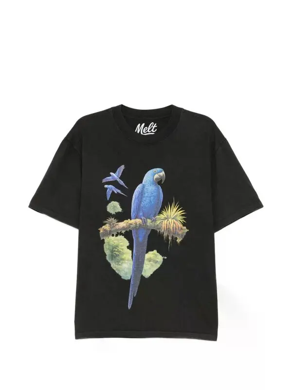 MELT Parrot-printed T-shirt - Black