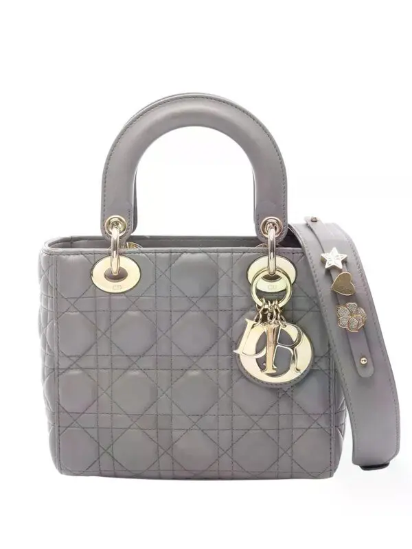 Dior Lambskin Cannage Lady Satchel - Grey