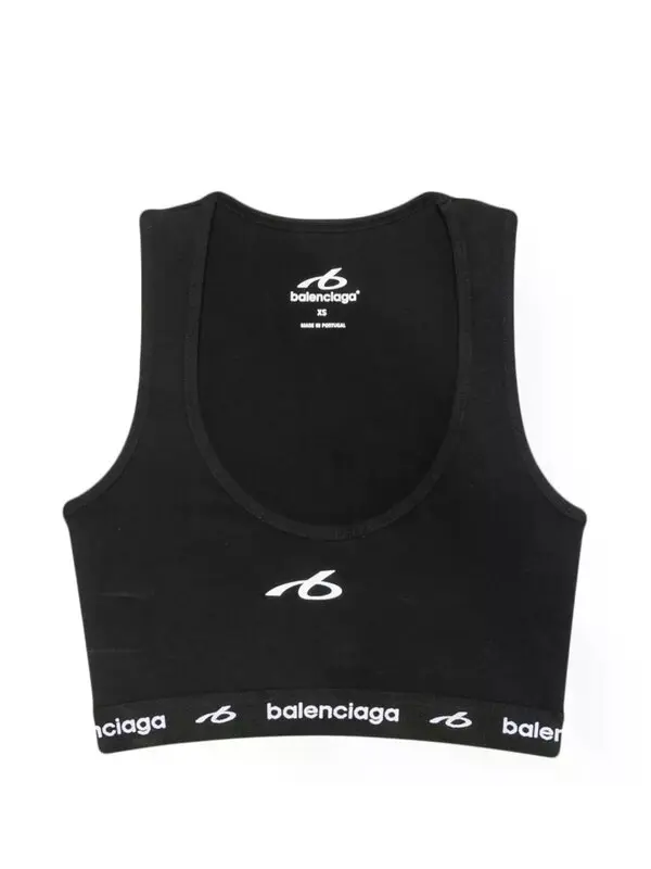 Balenciaga Logo Jacquard Underband Sports Bra - Black