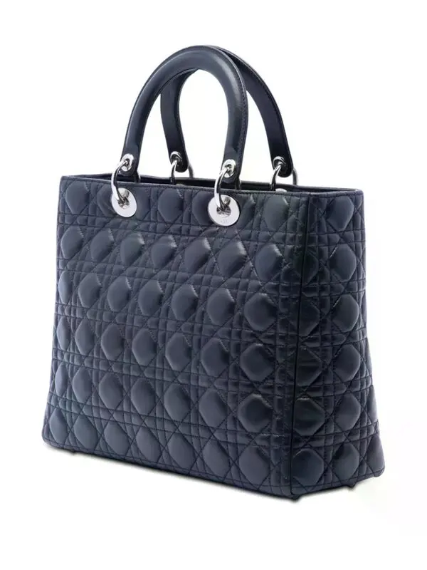 Dior Lambskin Cannage Lady Satchel - Blue