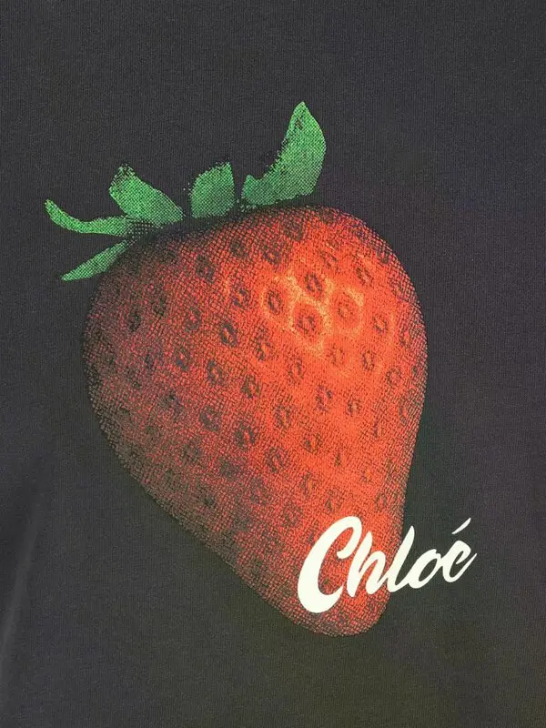 Chloé Strawberry Print Cotton T-shirt