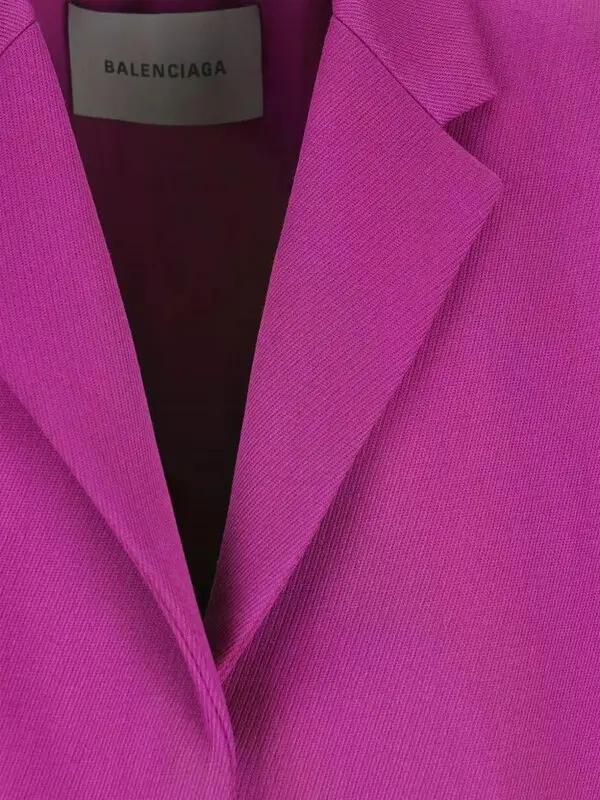 Balenciaga Padded-shoulder Wool Coat - Pink