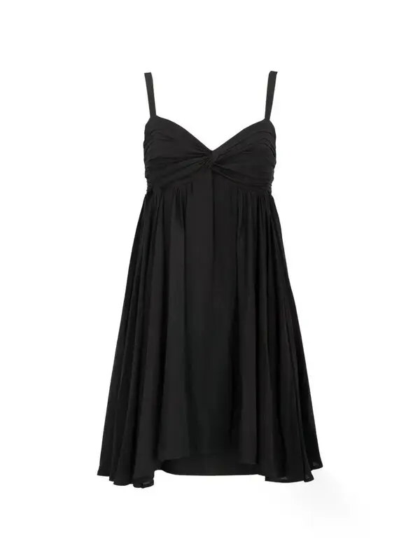 Fendi V-neck Sleeveless Twist Detail Flared Mini Dress