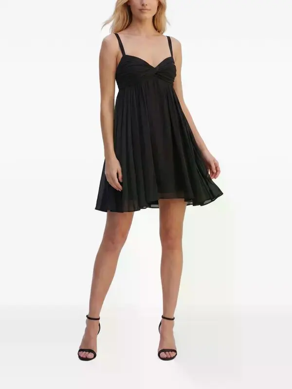 Fendi V-neck Sleeveless Twist Detail Flared Mini Dress