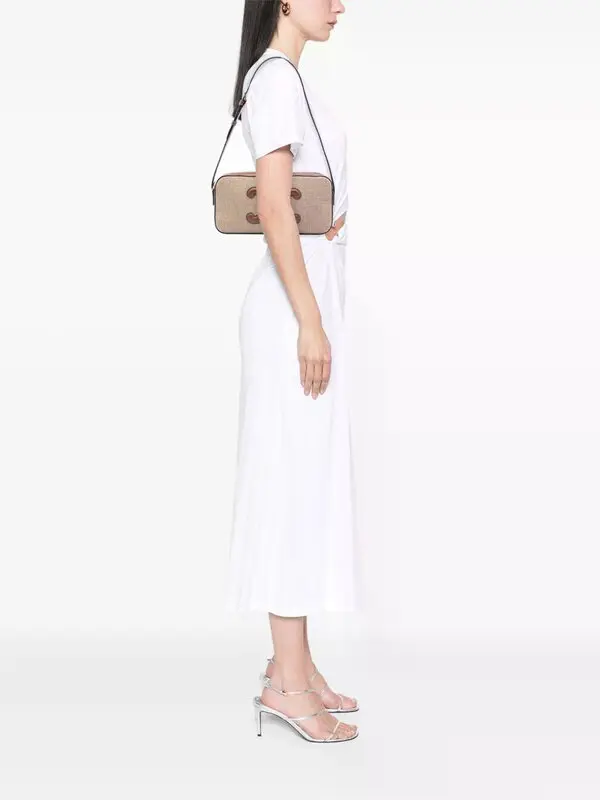 Celine Canvas And Calfskin Triomphe Camera Shoulder Bag - Neutrals