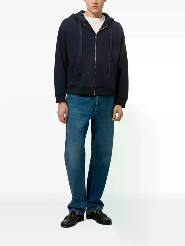 Missoni Zigzag-lining Zip-up Hoodie - Blue