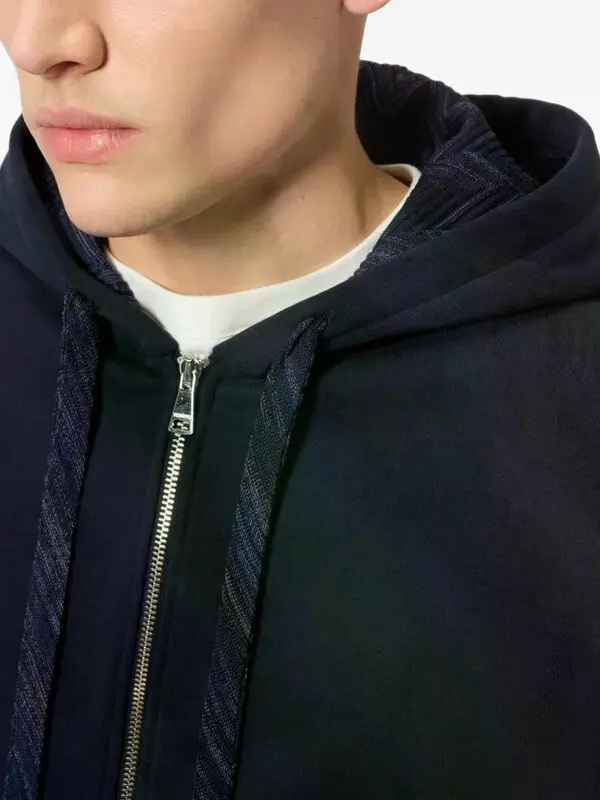 Missoni Zigzag-lining Zip-up Hoodie - Blue