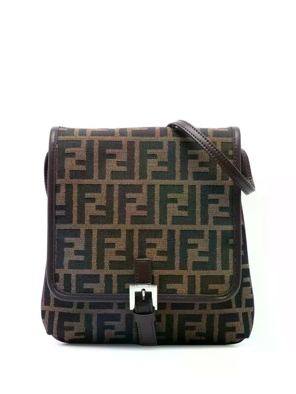 Fendi Zucchino Canvas Crossbody Bag - Brown