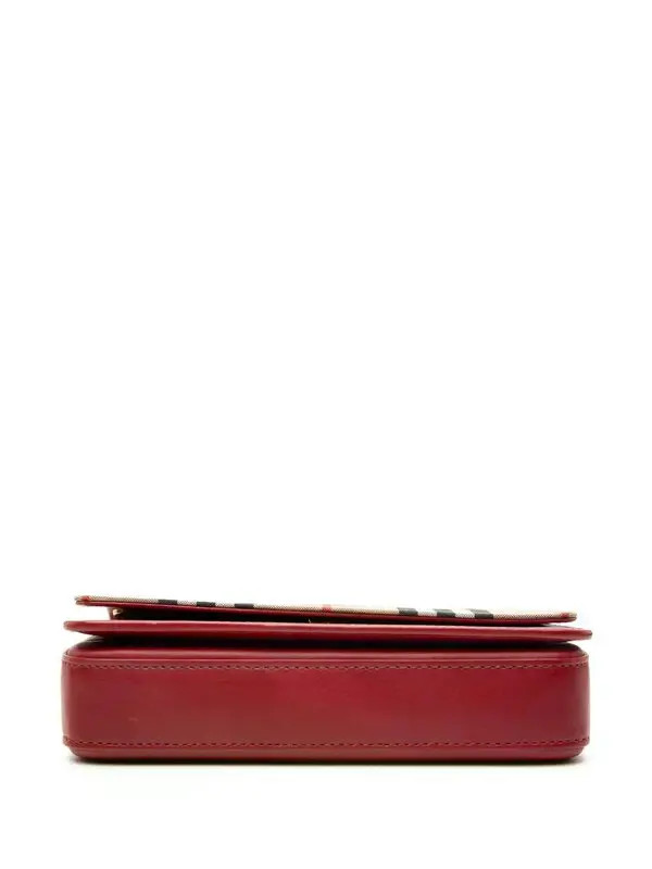Burberry House Check Trimmed Leather Flap Crossbody Bag