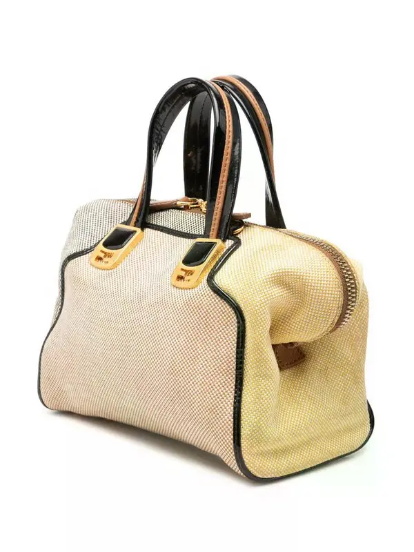 Fendi Mini Canvas Colorblock Chameleon Satchel