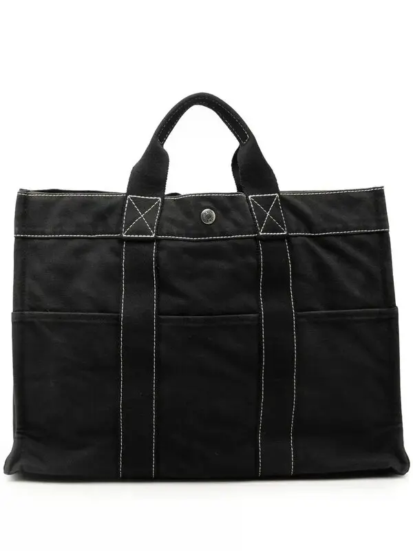 Hermès Canvas Fourre Tout Mm Tote Bag - Black