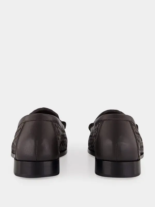 Bottega Veneta Silenzio Intrecciato Leather Loafers - Brown