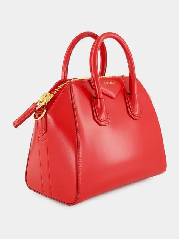 Givenchy Vermillon Mini Antigona Bag In Box Leather