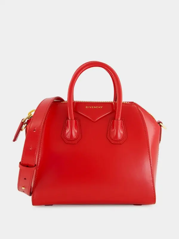 Givenchy Mini Antigona Bag In Box Leather - Red