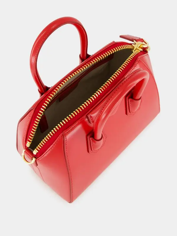 Givenchy Mini Antigona Bag In Box Leather - Red