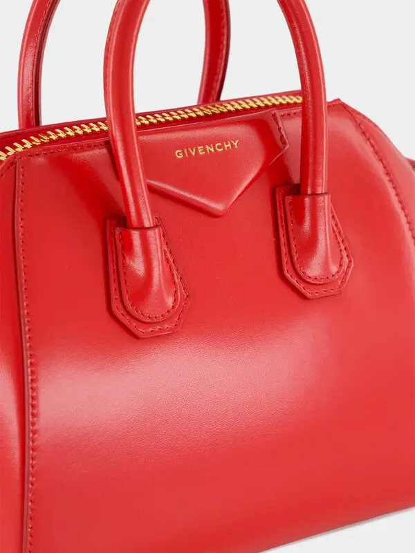Givenchy Mini Antigona Bag In Box Leather - Red