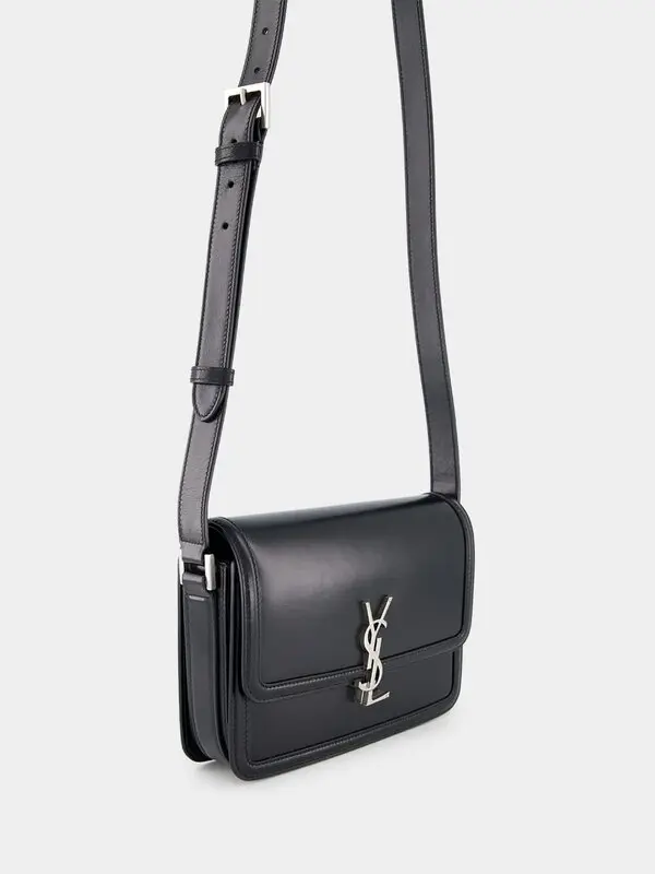Saint Laurent Solferino Medium Satchel In Smooth Leather - Black