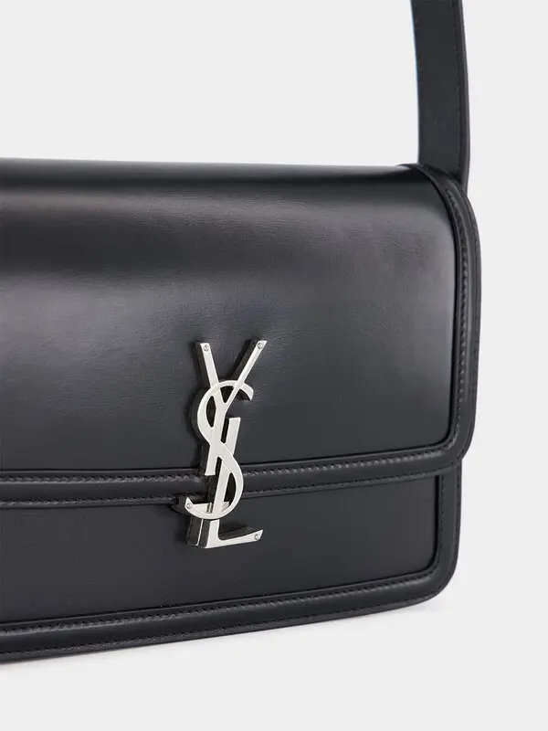 Saint Laurent Solferino Medium Satchel In Smooth Leather - Black