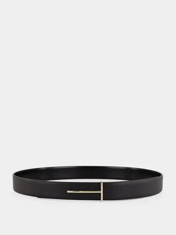 TOM FORD Leather Belt With Metal Buckle - Black