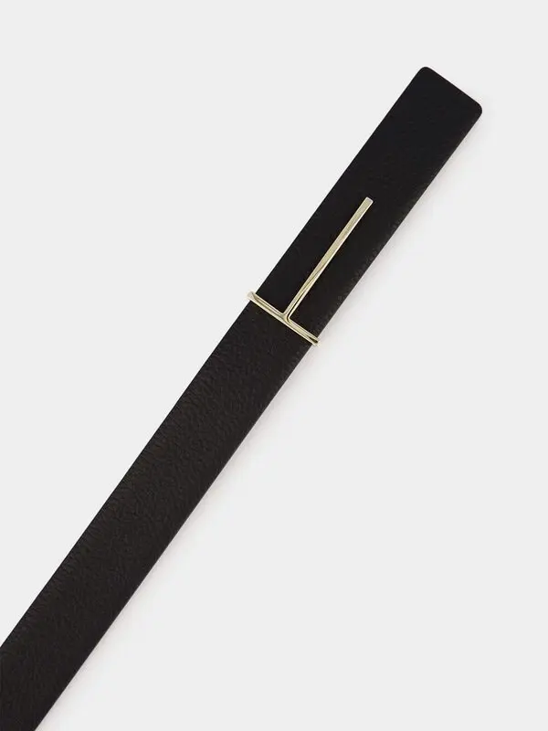 TOM FORD Leather Belt With Metal Buckle - Black