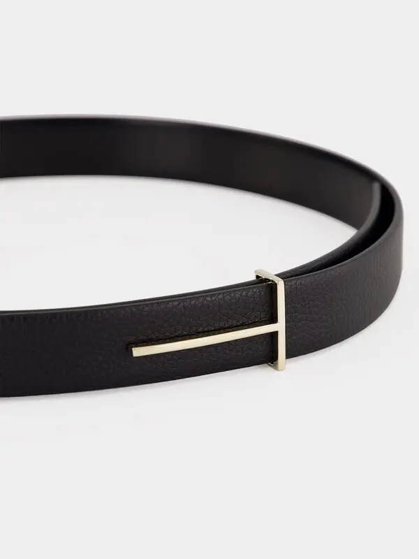 TOM FORD Leather Belt With Metal Buckle - Black