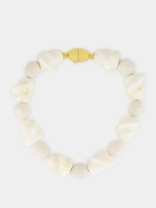 LIZZIE FORTUNATO Salamanca Necklace With Porcelain Beads And Resin Accents