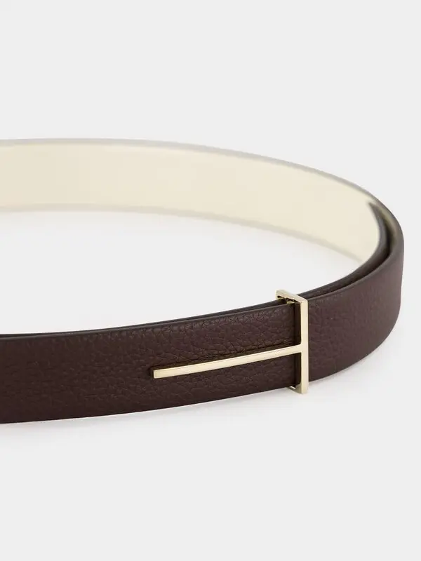 TOM FORD Chocolate Classic Leather Belt