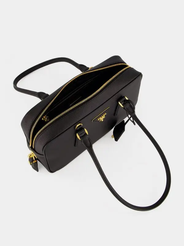 Prada Small Saffiano Leather Top-handle Bag - Black