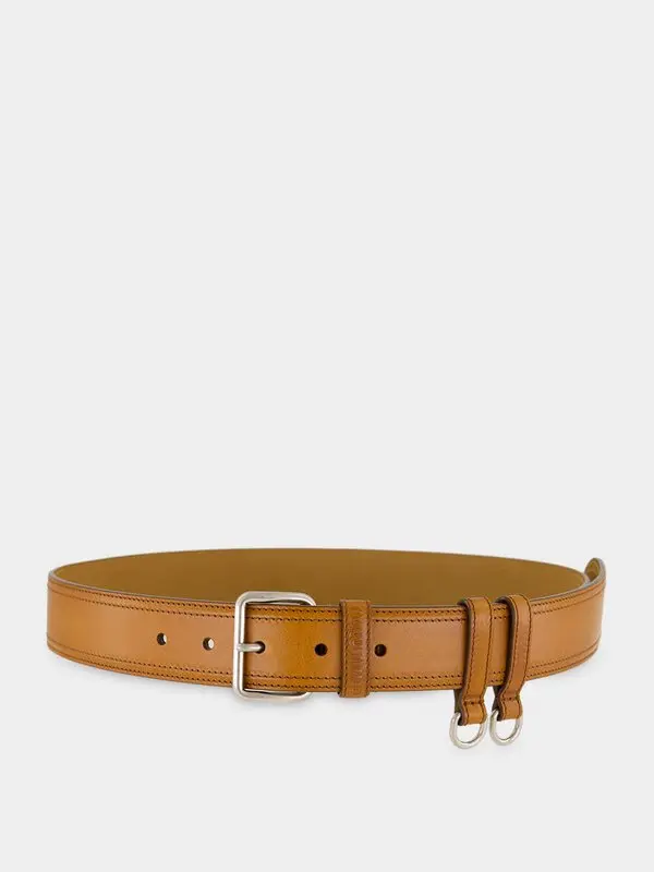 Miu Miu Cognac Leather Utility Belt - Brown