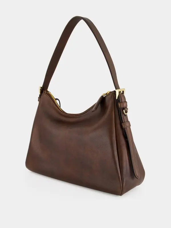 Prada Cocoa Leather Shoulder Bag - Brown