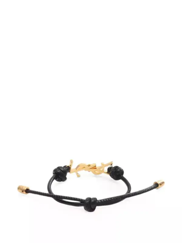 Saint Laurent Cassandra Leather Bracelet - Gold
