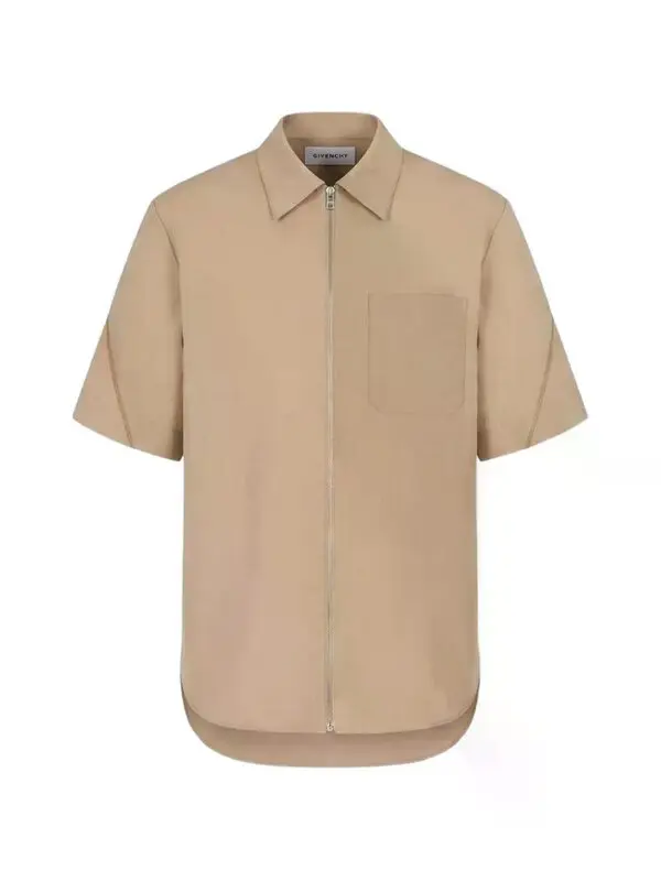 Givenchy Zip-up Short-sleeve Shirt - Neutrals