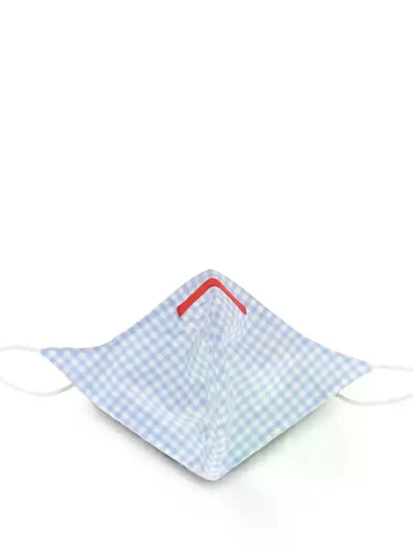 Isaia Gingham-print Face Mask - Blue