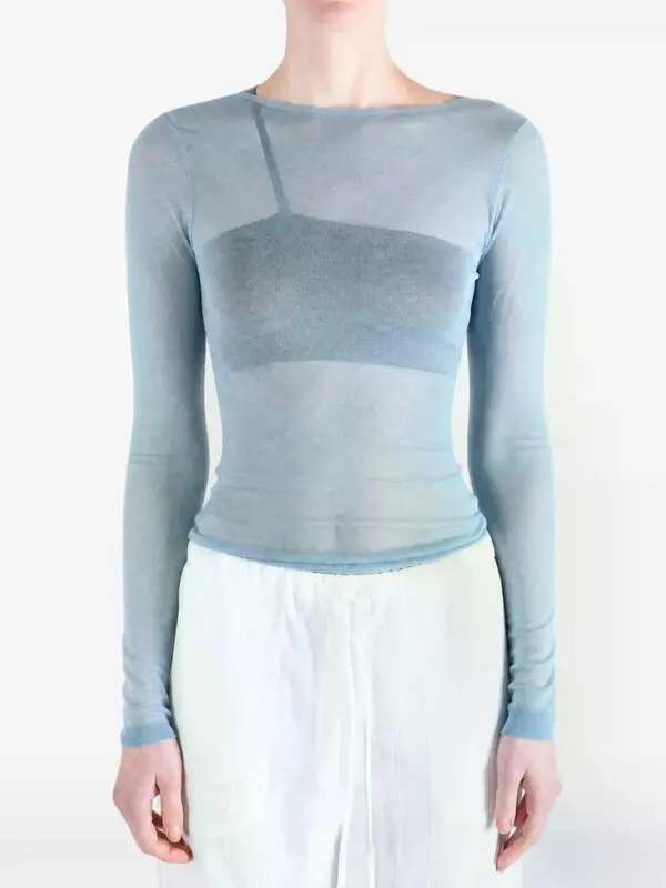 Paloma Wool Losa Sheer Long-sleeve Top - Blue