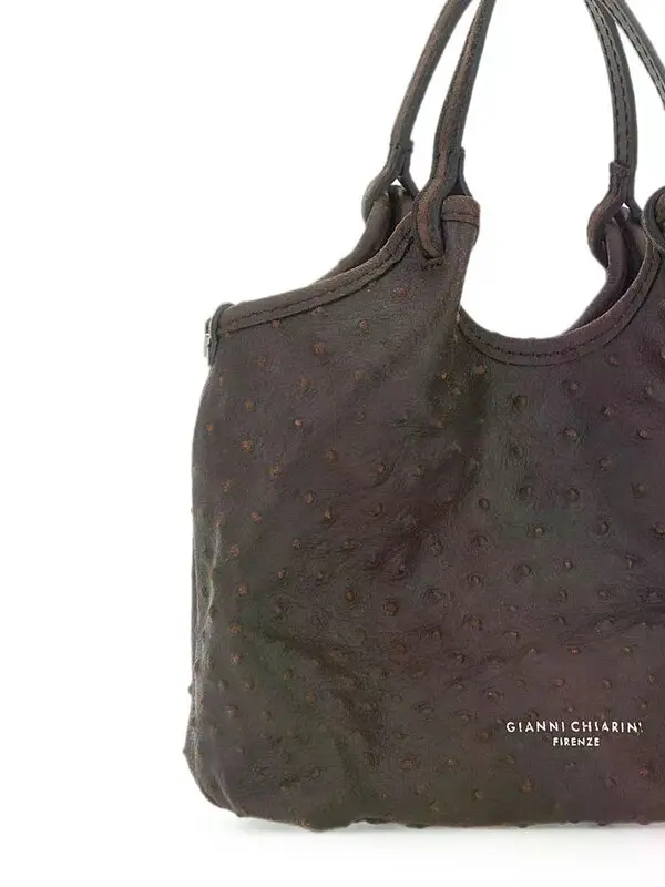 GIANNI CHIARINI Ostrich-effect Leather Tote Bag