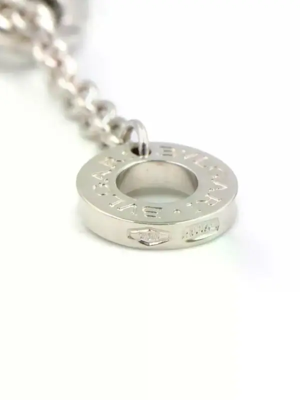 BVLGARI 18k White Gold Parentesi Logo Pendant Necklace