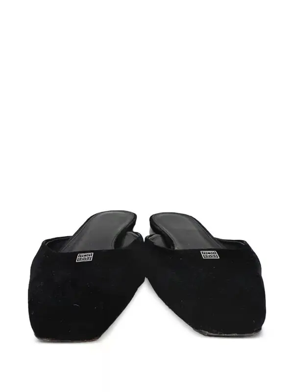 TOTEME Square-toe Mules With Logo Plaque - Black