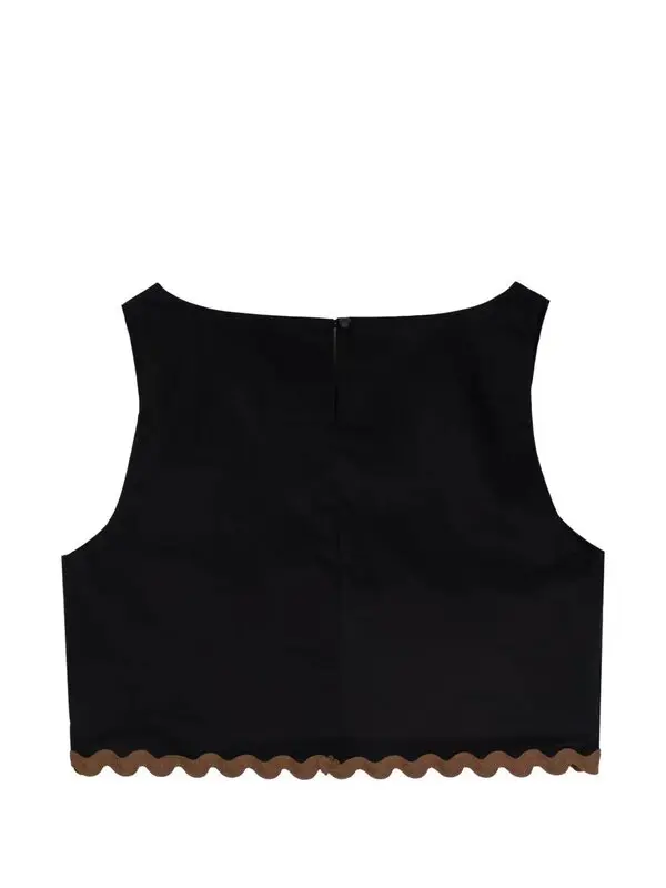 MOUTAKI Scalloped Edge Cropped Top