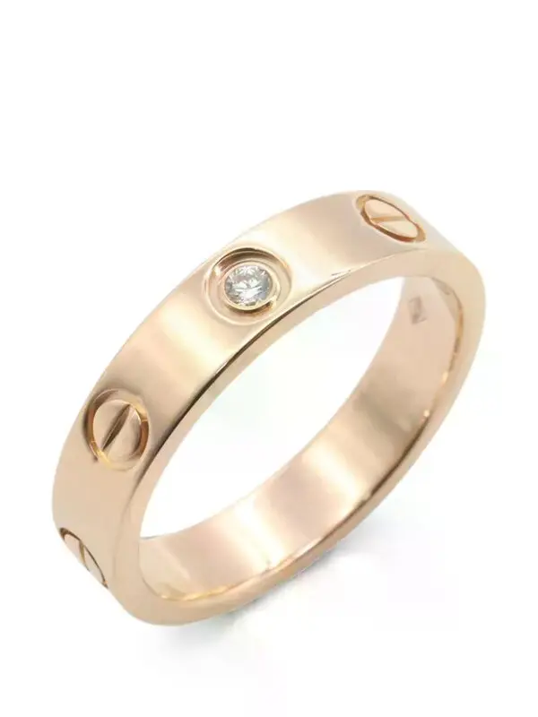 Cartier 18k Rose Gold Diamond Love Motif Ring