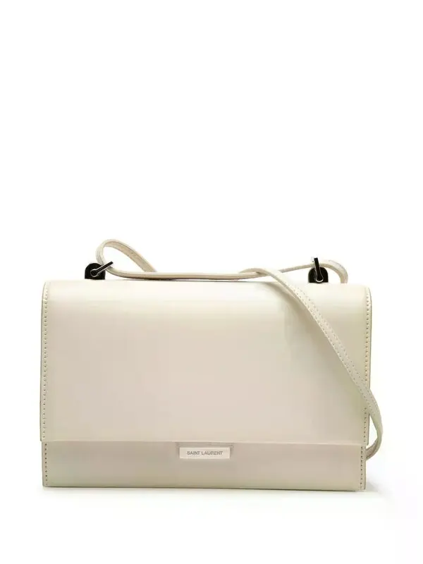 Saint Laurent Small Leather Babylone Crossbody Bag - White