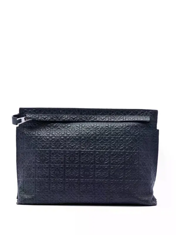Loewe Embossed Anagram Leather Clutch Bag