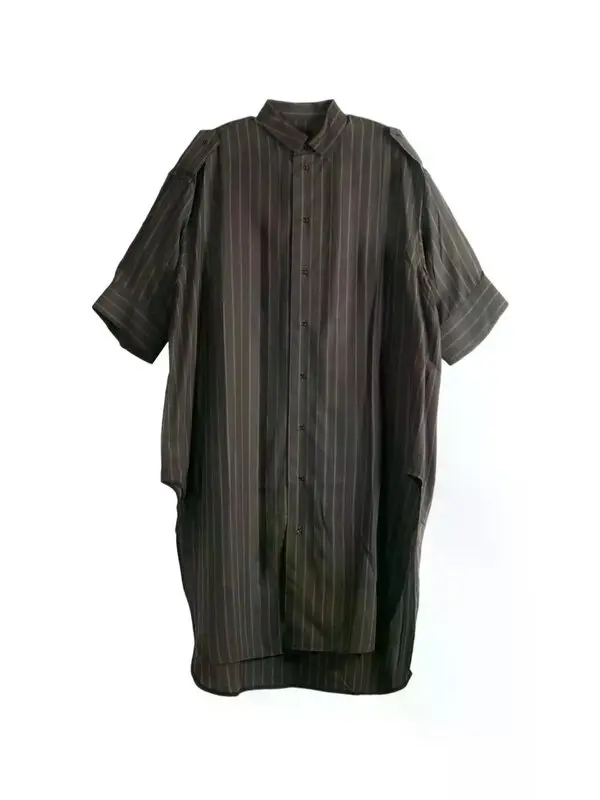OMAR AFRIDI Vertical-stripe Epaulette Shirt