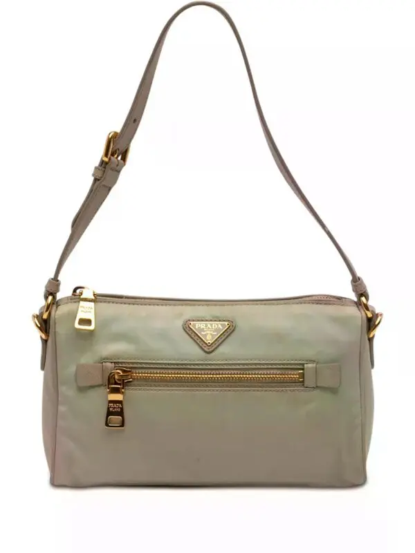 Prada Tessuto Saffiano Trimmed Pocket Shoulder Bag