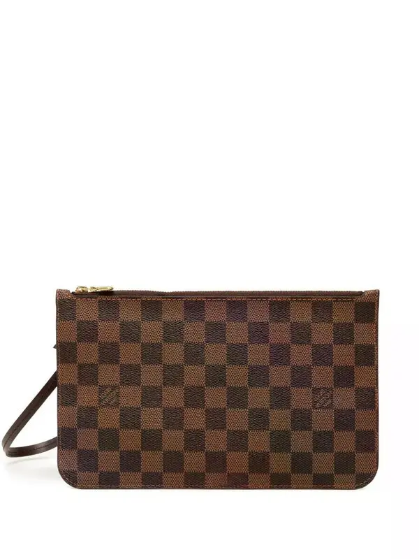LOUIS VUITTON Damier Ebene Neverfull Pochette Clutch Bag