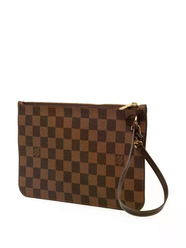 LOUIS VUITTON Damier Ebene Neverfull Pochette Clutch Bag