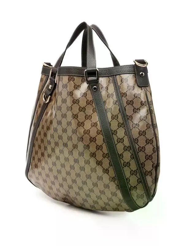 Gucci Gg Crystal Abbey D Ring Convertible Tote Satchel - Neutrals