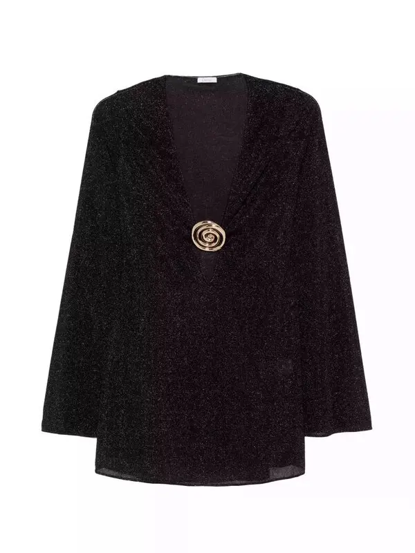 Oseree Lumière Embellished V-neck Mini Dress